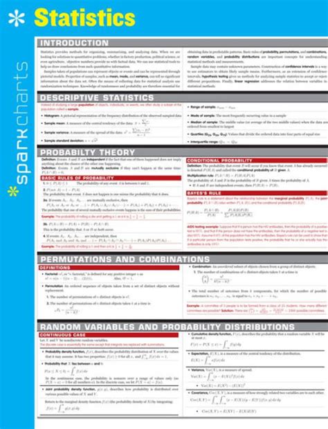 Statistics SparkCharts By SparkNotes Barnes Noble