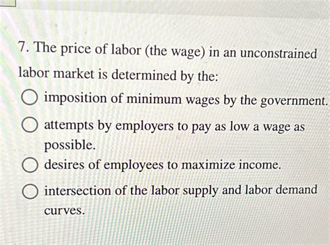 solved the price of labor the wage ﻿in an unconstrained