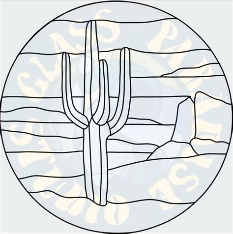 Cactus Themed Patterns 3 Pack Stained Glass Pattern Pdf Digital