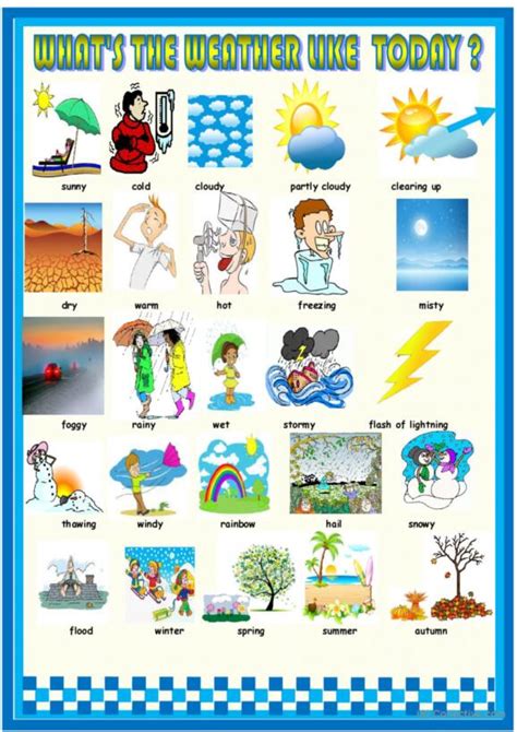 13 Weather Pictionary Picture Dictionary Or Picture Match
