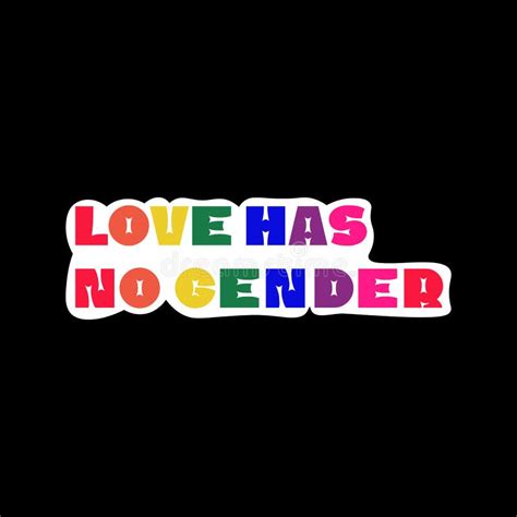 Lgbtqia Sticker Love Has No Gender Rainbow Letters On White Background