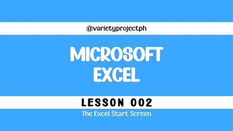 Excel Lesson 2 The Excel Start Screen Youtube