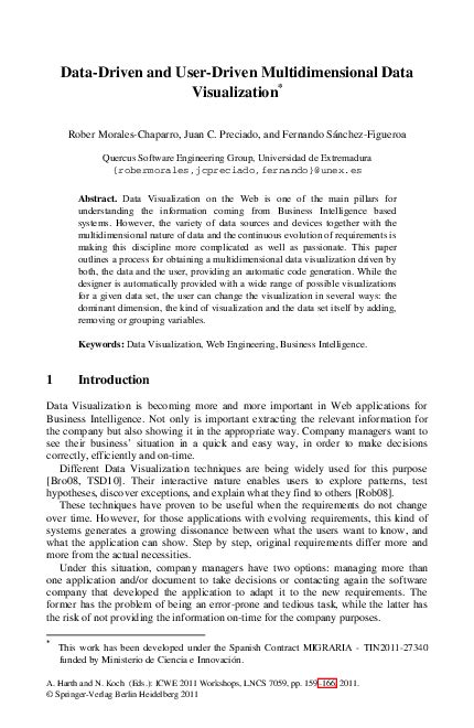 Pdf Data Driven And User Driven Multidimensional Data Visualization