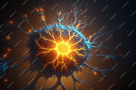 Premium Photo Electrical Transmission Of Information Through Neuron Cell Branches Generative Ai