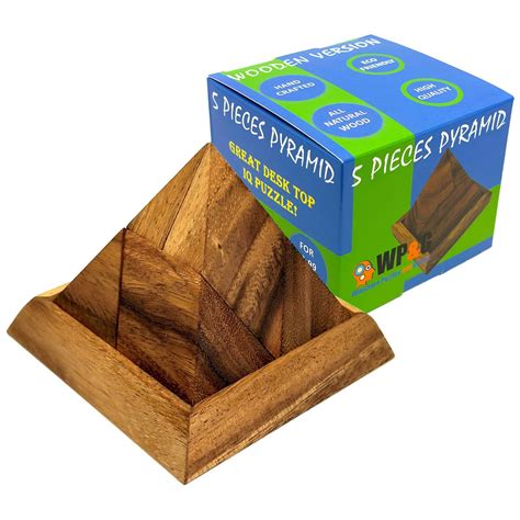 5 Piece Pyramid Wooden Puzzle Brain Teaser Etsy