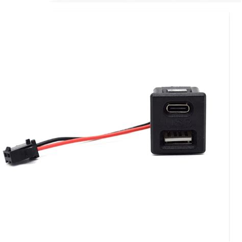 Double Layer Usb Female Base Type C Charging Power Socket With Cable