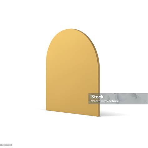 3d 곡선 반원 벽 황금 프리미엄 금속 아이콘 로고 프리젠 테이션 장식 디자인 벡터 3차원 형태에 대한 스톡 벡터 아트 및 기타 이미지 3차원 형태 Charitable