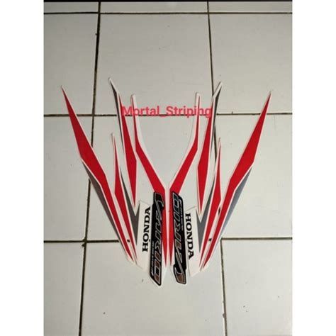 Jual Stiker Striping Lis Les Bodi Honda Motor Vario Led Tahun Warna Putih Corak Merah