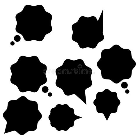 Group Of Speech Bubbles With Black Color Stock Vector Illustration Of Comment Business