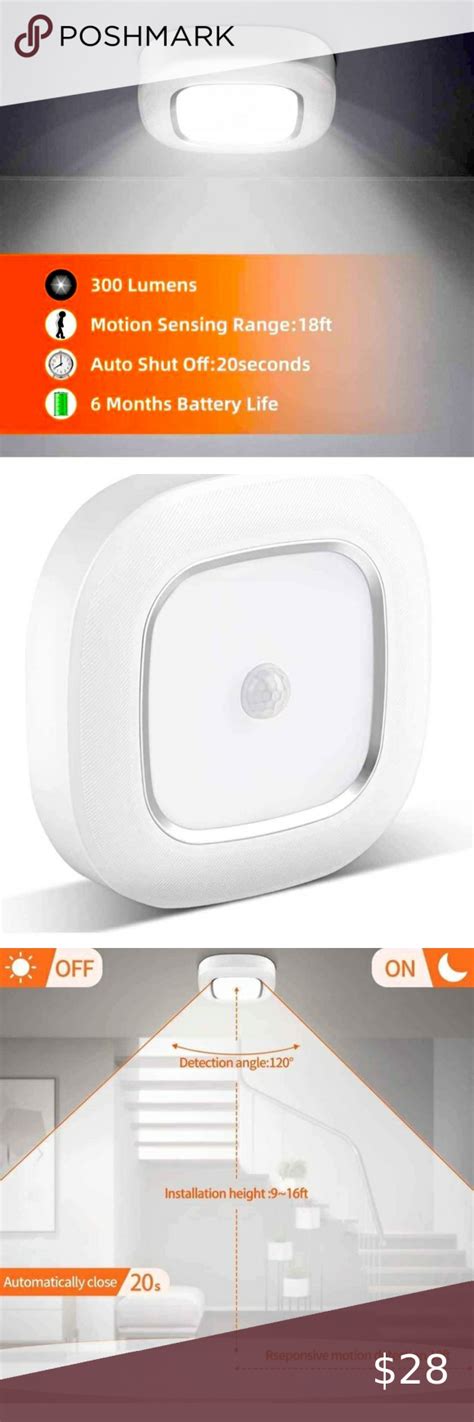 Motion Sensor Ceiling Light Battery Operated Wireless Motion Sensing Led