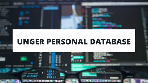 Unger Personal Database En Unger Academy®
