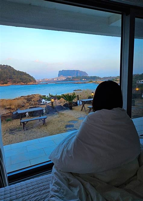 제주 성산 오조숙녀sea 침대에 누워 성산일출봉 뷰를 볼 수 있는 깨끗한 숙소 추천 네이버 블로그