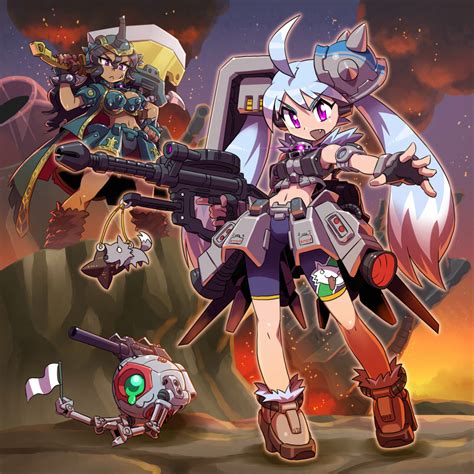 Safebooru Axe Ball Gundam Battlefield Bike Shorts Blue Hair Brown
