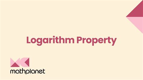 Logarithm Property Youtube