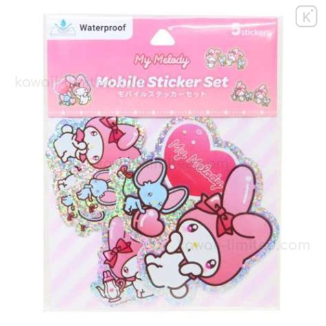 Japan Sanrio Vinyl Sticker Set My Melody Glitter Hologram Kawaii Limited