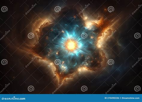 Scientific Astronomical Background Bright Quasar In Deep Space