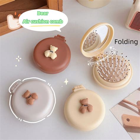 Yoyo Comb Mirror Cute Folding Airbag Integrated Compact And Portable