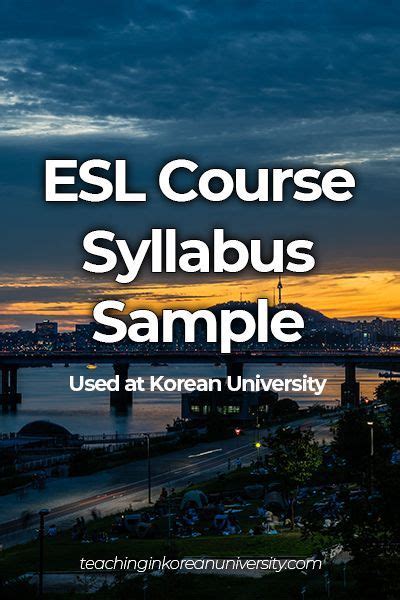 Esl Syllabus Sample