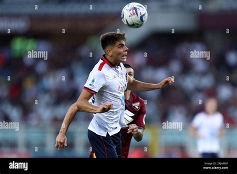 Torino Italy 21st Aug 2023 Adam Obert Of Cagliari Calcio Controls