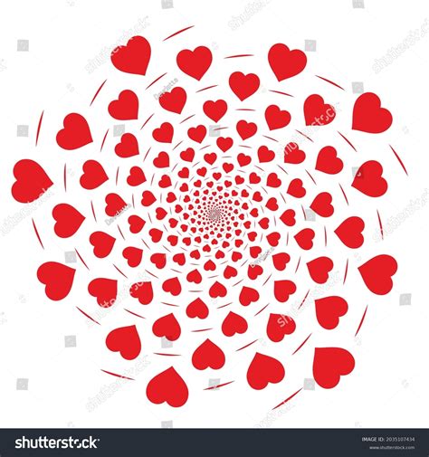 Heart Shaped Rotated Fibonacci Pattern Stock Vector Royalty Free