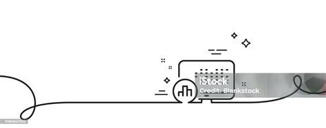 Report Statistics Line Icon Column Graph Sign Continuous Line With Curl Vector Stock