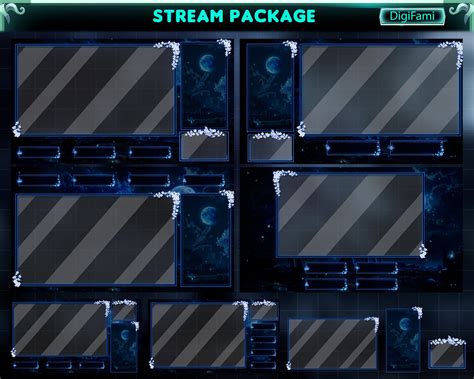 Animated Twitch Overlay Package Dark Blue Sakura Graveyard Animated