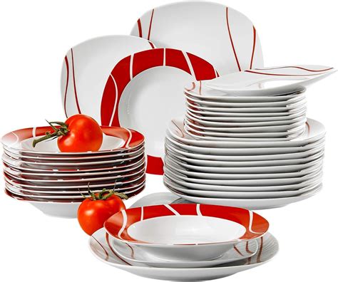 MALACASA Assiette Série FELISA 36 pièces Service de Table Complet en