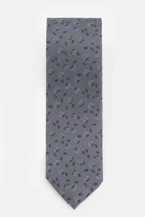 Zijden Stropdas Minimalistisch Motief Extra Lang 75 Cm Breed