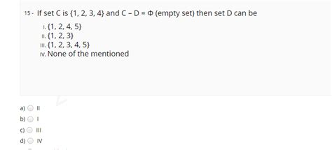 Solved If set C is and CD Φ empty set then Chegg