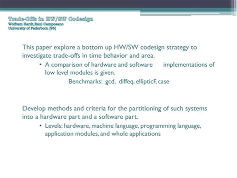 hardware software codesign pptx computer software and applications