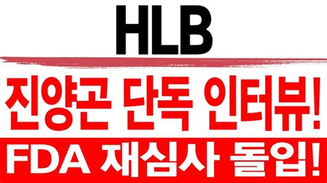 주식 Hlb 진양곤 단독 인터뷰 Fda 재심사 돌입 Hlb Hlb주가 Hlb주가전망 Hlb생명과학 Hlb제약