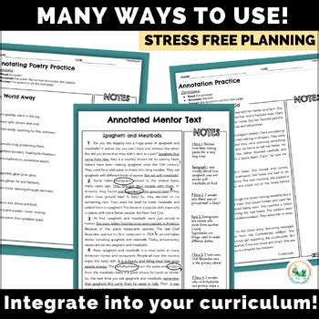 How To Annotate Annotation Worksheets Practice Annotating Text