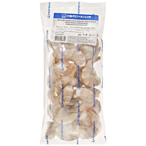 Креветки ваннамей Моремания без головы свежемороженые 26 30 500 г купить по низкой цене 545 40р