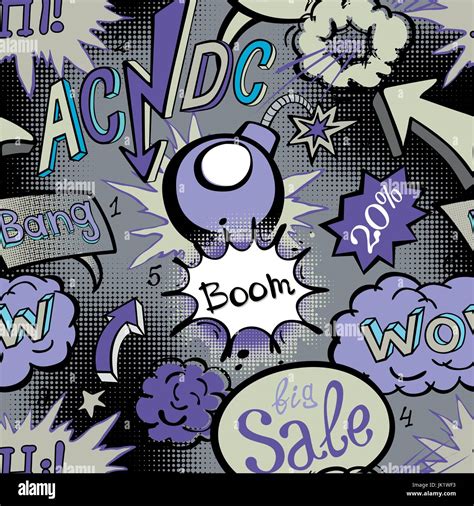 Comic Book Explosion Pattern Vector Illustration Seamless Art Acdc