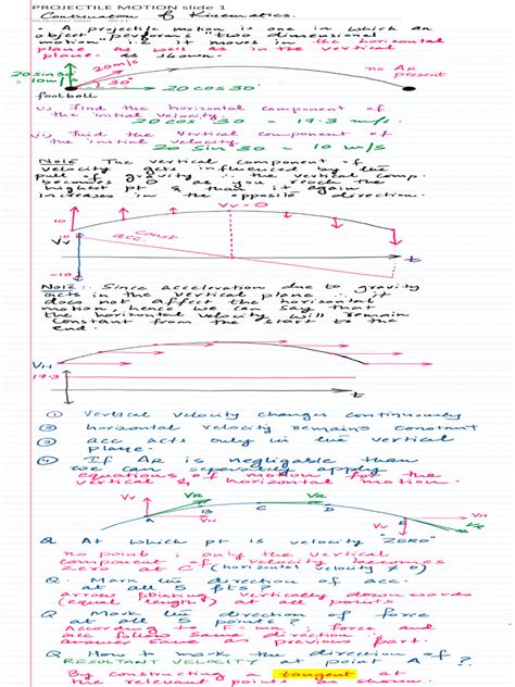 Lecture 1 Projectile Motion Slide 1 Pdf