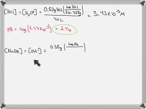 SOLVED Part A 0 25 G Of Hydrogen Chloride HCl Is Dissolved In Water To Make 4 0 L Of