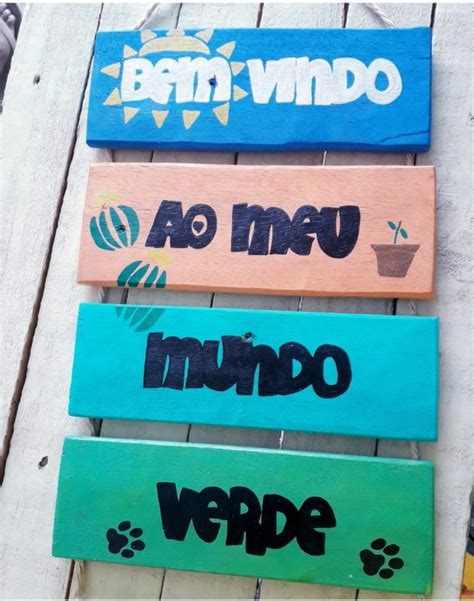 Placa Bem Vindo Ao Meu Mundo Verde Elo7 Produtos Especiais