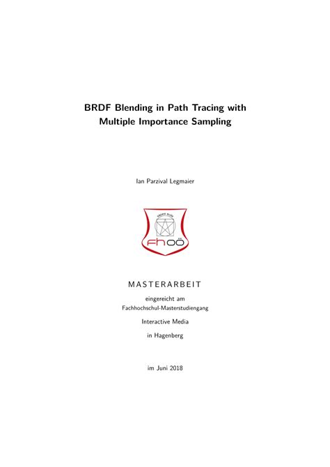 Brdf Blending In Path Tracing With Multiple Importance Sampling Docslib