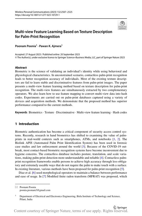 Multi View Feature Learning Based On Texture Description For Palm Print Recognition