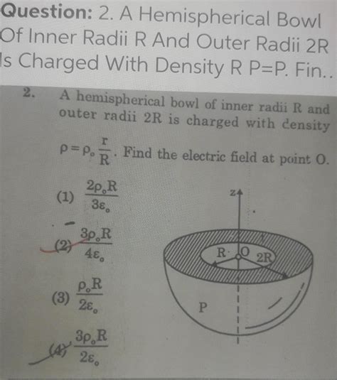 [answered] Question 2 A Hemispherical Bowl Of Inner Radii R And Outer Kunduz