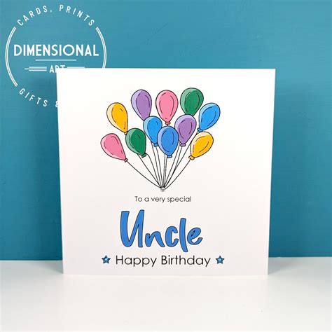 Uncle Birthday Card Dimensional Art