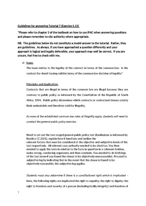 guidelines for answering tutorial 7 nb the guidelines below do not