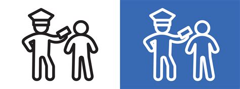 Police Officer Giving Fine Logo Sign Set Outline 48258770 Vector Art At Vecteezy