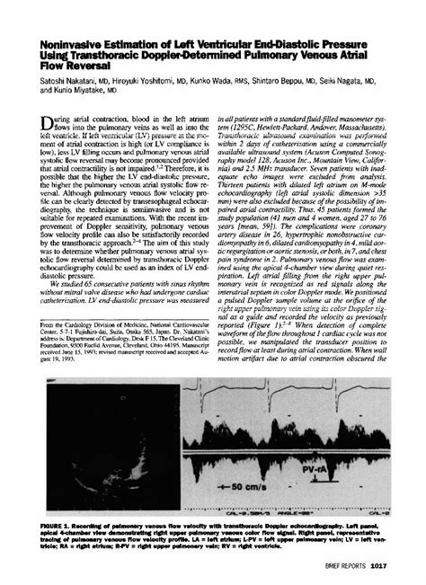 Pdf Noninvasive Estimation Of Left Ventricular End Diastolic Pressure