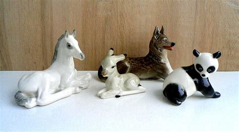 ПАНДА ОСЛИК ЖЕРЕБЕНОК ОВЧАРКА композиция статуэтки ЛФЗ фарфор 700 грн