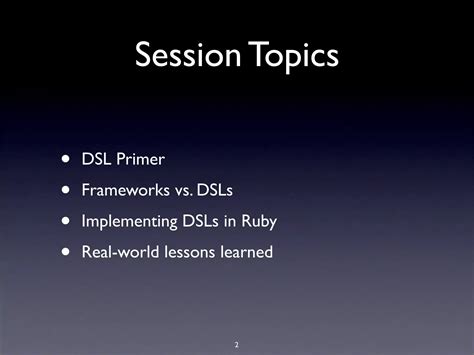 Agile Dsl Development In Ruby Ppt
