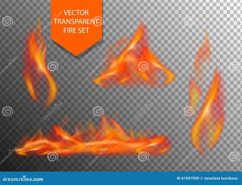 Vector Realistic Fire Special Effect Elements Stock Vector