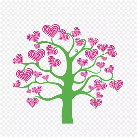 卡通美丽的爱心树png图片素材下载图片编号7332062 Png素材网