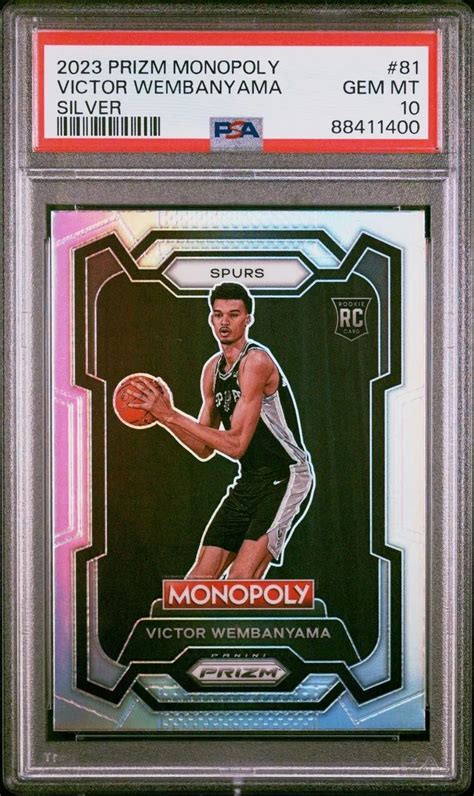 Victor Wembanyama 2023 Prizm Monopoly 81 Silver PSA 10 Price Guide