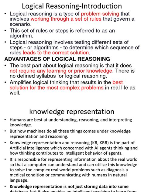Logical Reasoning Introduction Pdf Knowledge Representation And